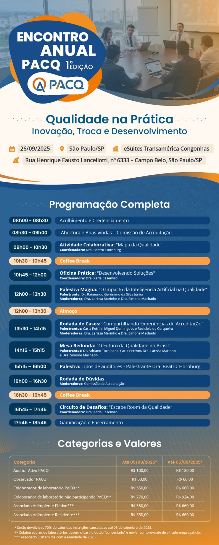 Encontro Anual PACQ – 1ª Edição | Sociedade Brasileira de Patologia